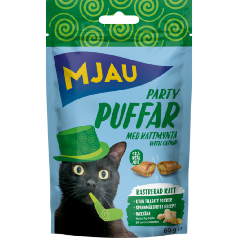 Mjau Partypuffar med kattmynta - Mjau